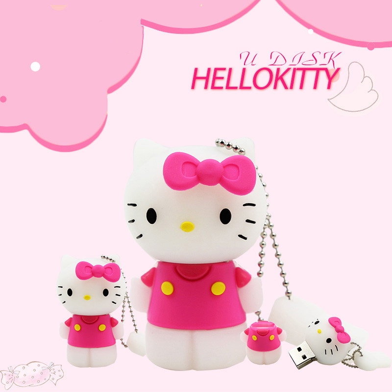 Lindo Hello Kitty USB Flash Drive 8GB/16GB/32GB/64GB Pendrive Llavero Disco | Shopee Colombia