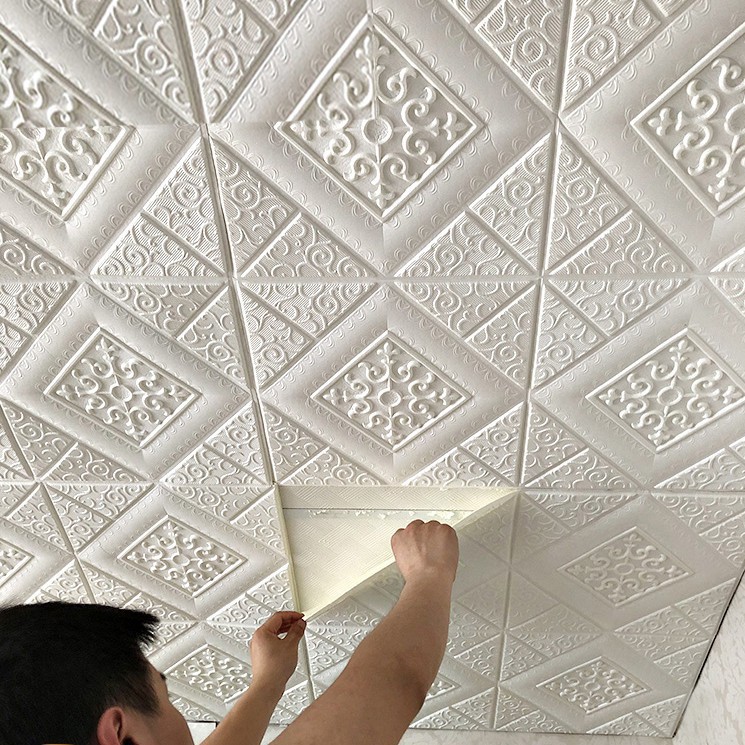 3D Techo Papel De Pared Autoadhesivo Decoración A Prueba De Agua Espuma ...