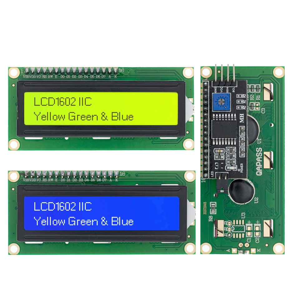 LCD1602 1602 LCD Módulo Azul/Amarillo Pantalla Verde LCD1602 + I2C/IIC ...