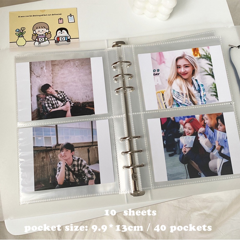 Ohaya A5 blinder card Collection book Polaroid photo Album idol/Tarjeta De Visita/Foto Pegatina ...