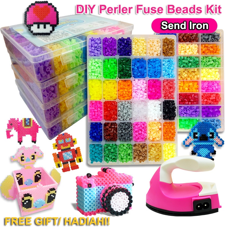 Juego De Cuentas Artesanales DIY Perler Fuse Beads Kit 2.6MM 5.5MM ...