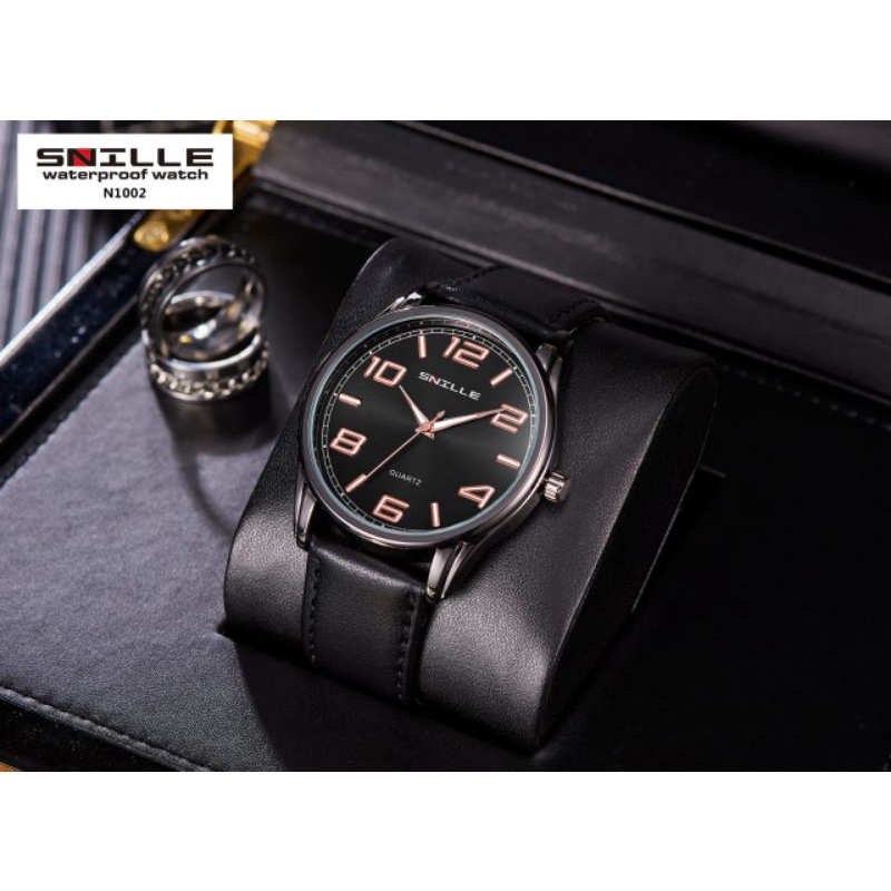 Snille N1002 relojes originales resistentes al agua/correa de cuero ...