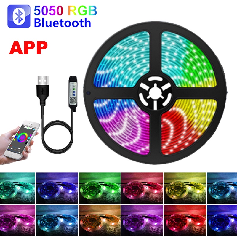 3KEY APP Tira De Luz LED RGB 2835 USB 5V Bluetooth 5050 DIY Smart ...
