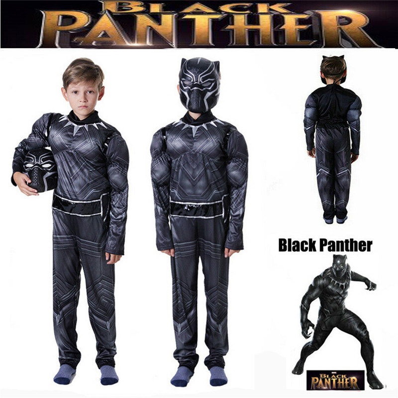 Nuevo Disfraz De Los Niños Vengadores Pantera Negra Pecho Niño Traje De Disfraces Superhéroes ...