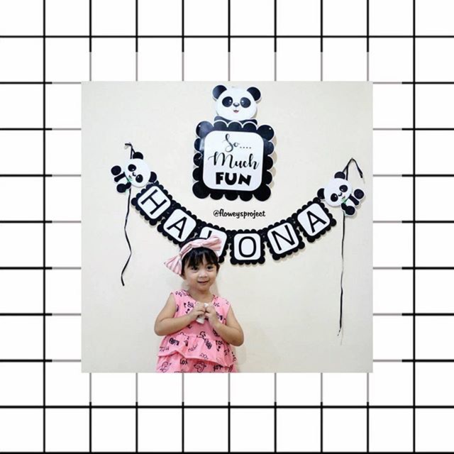 Bandera De Bunting Personalizada-Tema : Panda | Shopee Colombia