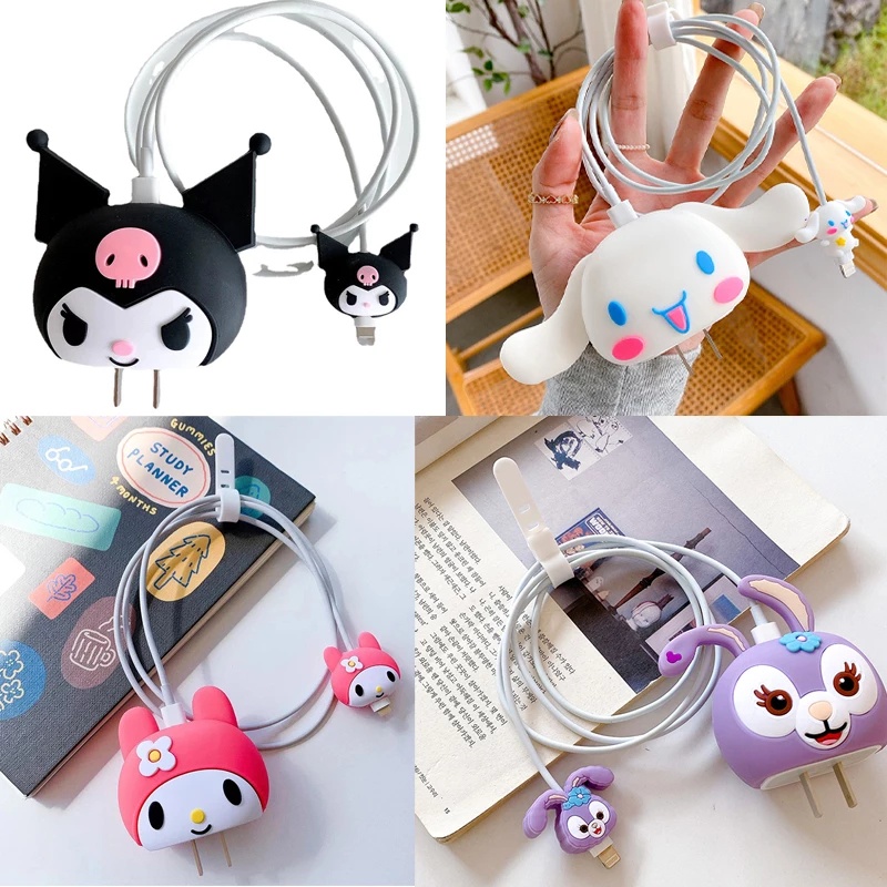 Kawaii Sanrios Anime Melody Cinnamoroll Kuromi Protector De Cable Usb ...