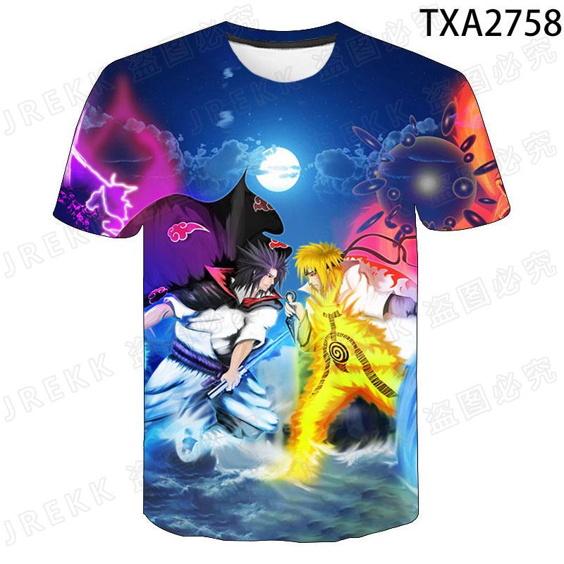 Verano De Dibujos Animados Naruto Uzumaki Camiseta Niños 三维 Impreso ...
