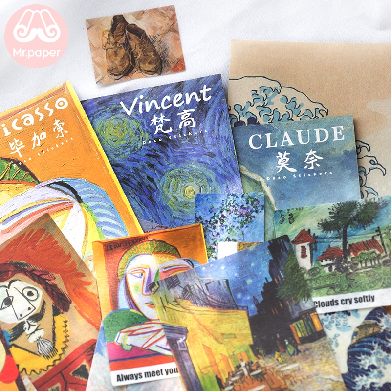 40 Unids/pack Art Museum Vincent Claude Picasso Van Gogh Pegatinas Deco ...