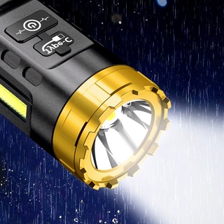 Linterna Súper Brillante Potente Led Recargable COB Lateral 2 Modos Aventura Al Aire Libre 2 En ...