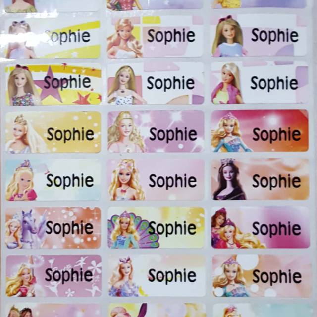 Etiqueta De Nombre De Barbie MATTEL Impermeable Se Puede Adjuntar A Las ...