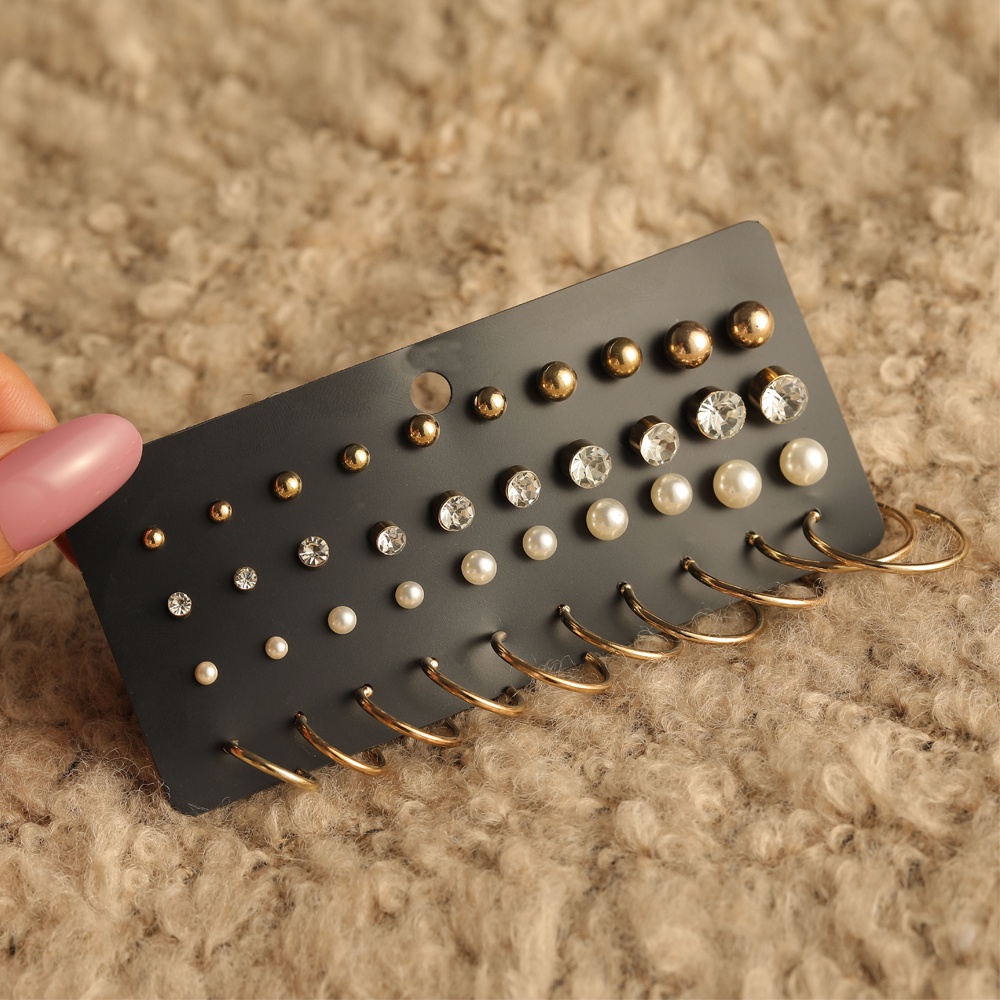 Conjunto De Aretes Geométricos Coreanos Para Mujer Joyería De Tendencia ...