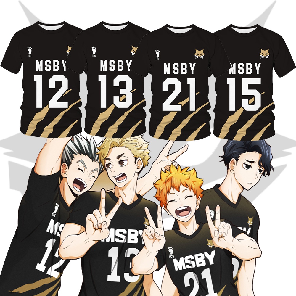 Anime Haikyuu Black MSBY Jackals Jersey Camiseta Cosplay Disfraz ...