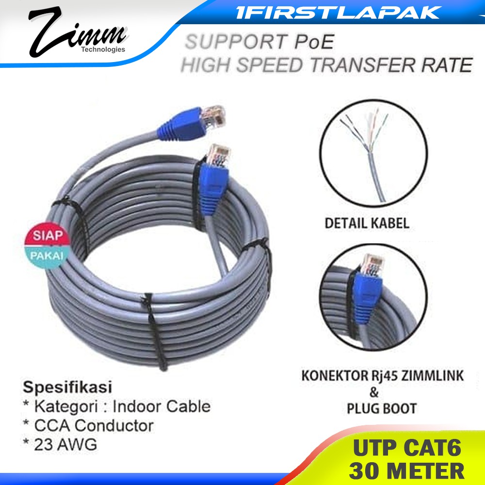 Cat 6 30M UTP LAN Cable UTP FTP CAT6 30 metros listo para usar | Shopee Colombia