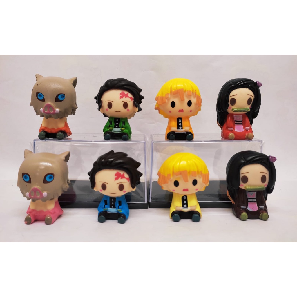 Kimetsu No Yaiba Demon Slayer Cake Topper Tanjiro Nezuko Zenitsu Figura ...