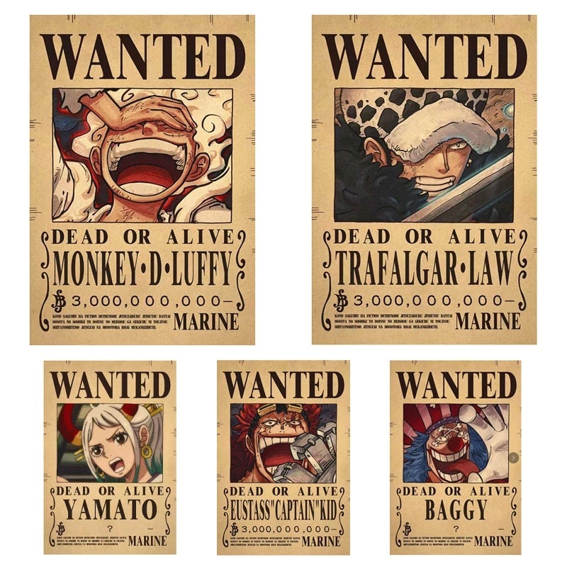 Tamaño A3 One Piece Luffy 3 Billones Bounty Wanted Posters Cuatro ...