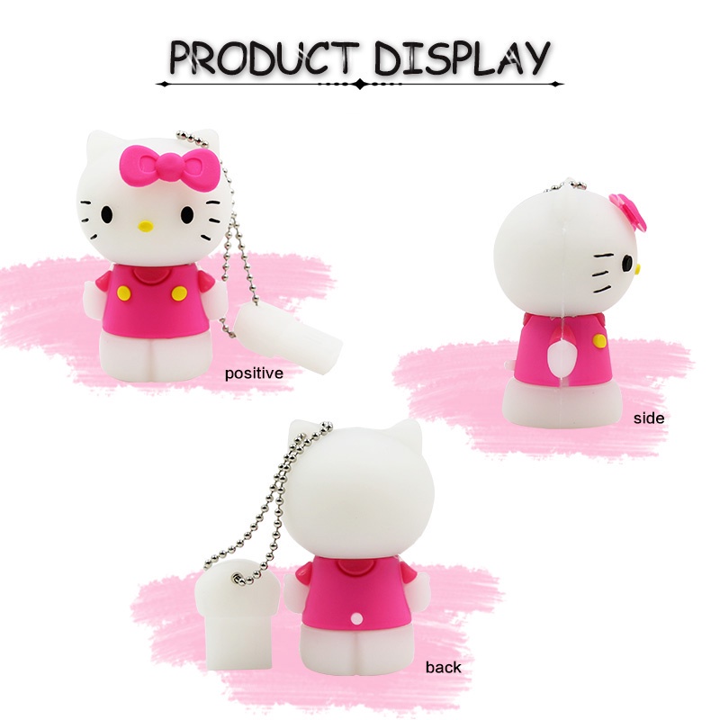 Lindo Hello Kitty USB Flash Drive 8GB/16GB/32GB/64GB Pendrive Llavero Disco | Shopee Colombia