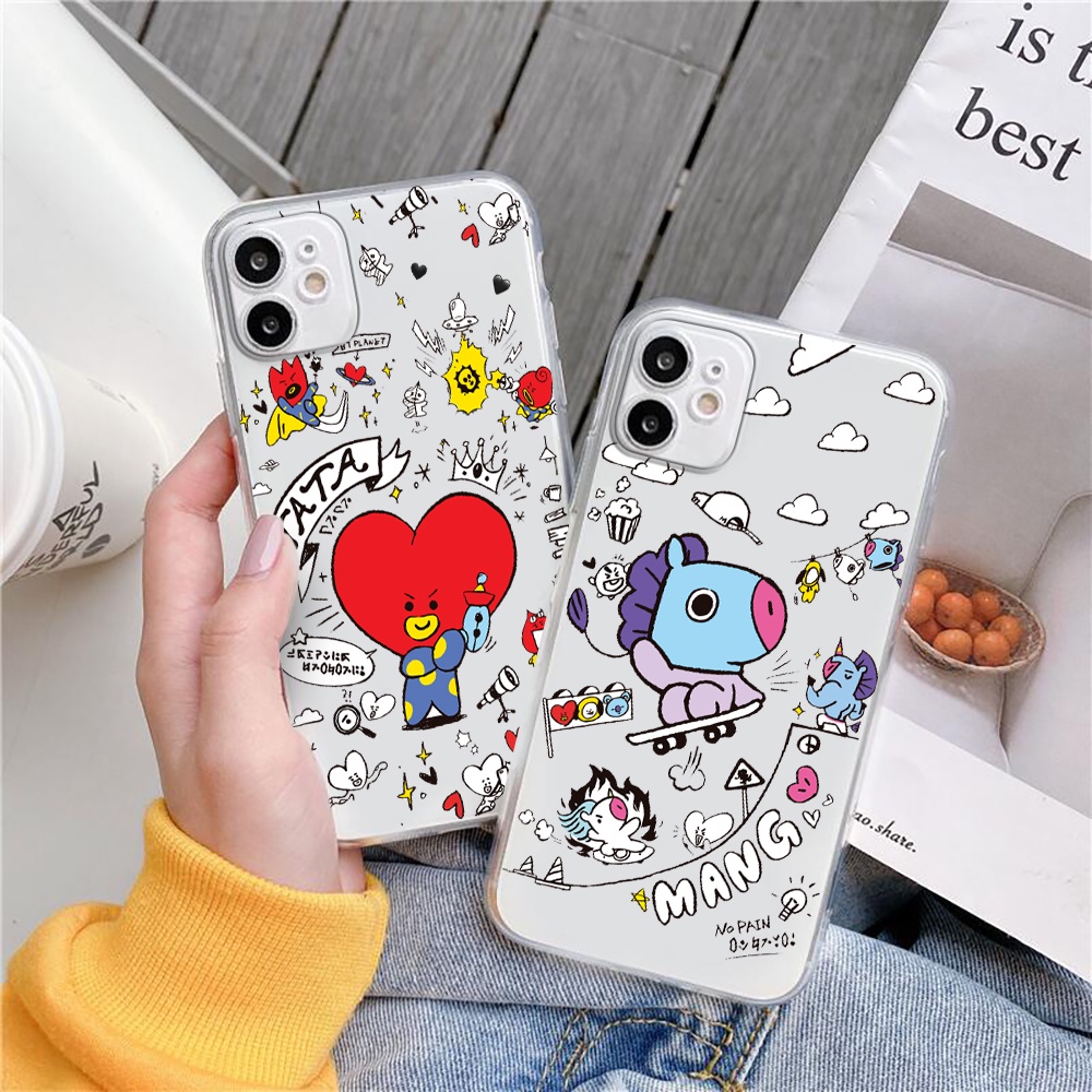 BTS BT21 Caso iPhone 13 12 mini PRO MAX Nuevo SE 2020 6 6S 7 8 PLUS X ...