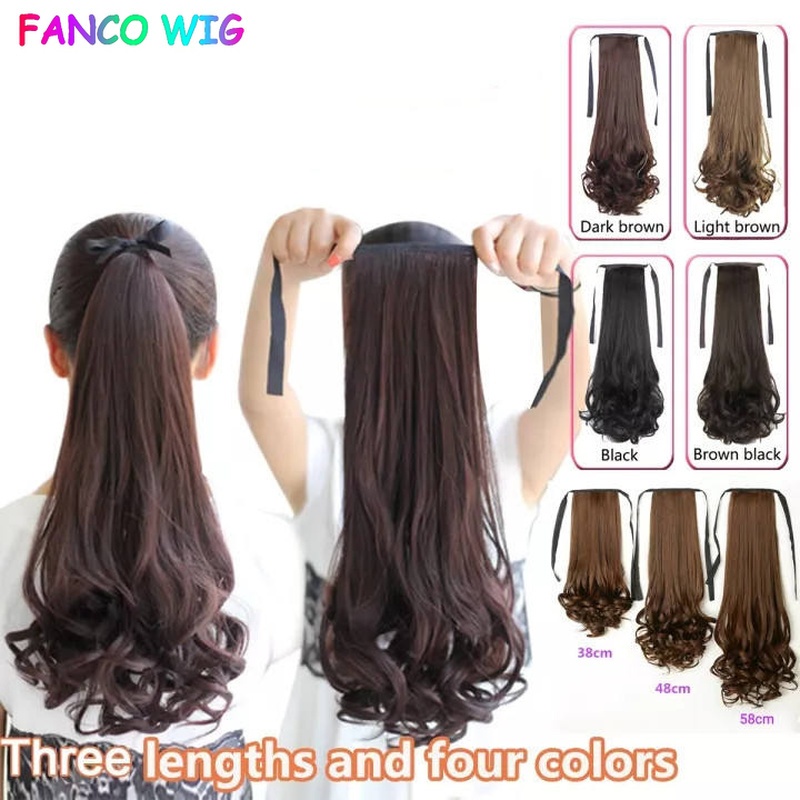 Y261 38cm/48cm/58CM Mujeres Ponytail Pony Extensión De Pelo Humano ...