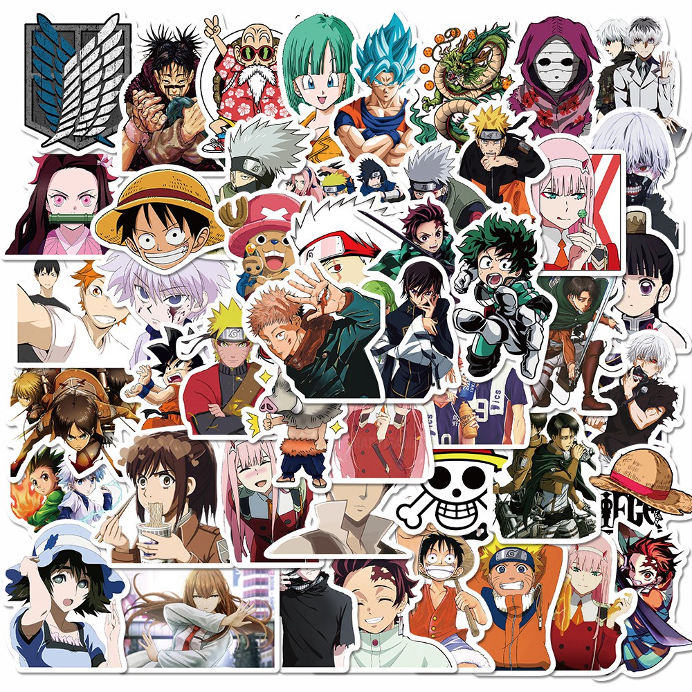 50pcs anime collection cartoon stickers children's toys computer ...