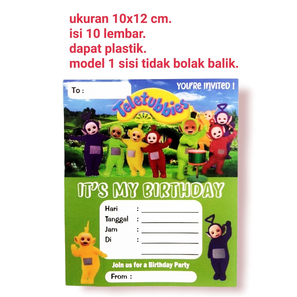 Contenido de la invitación de cumpleaños 10 personajes de teletubbies ...