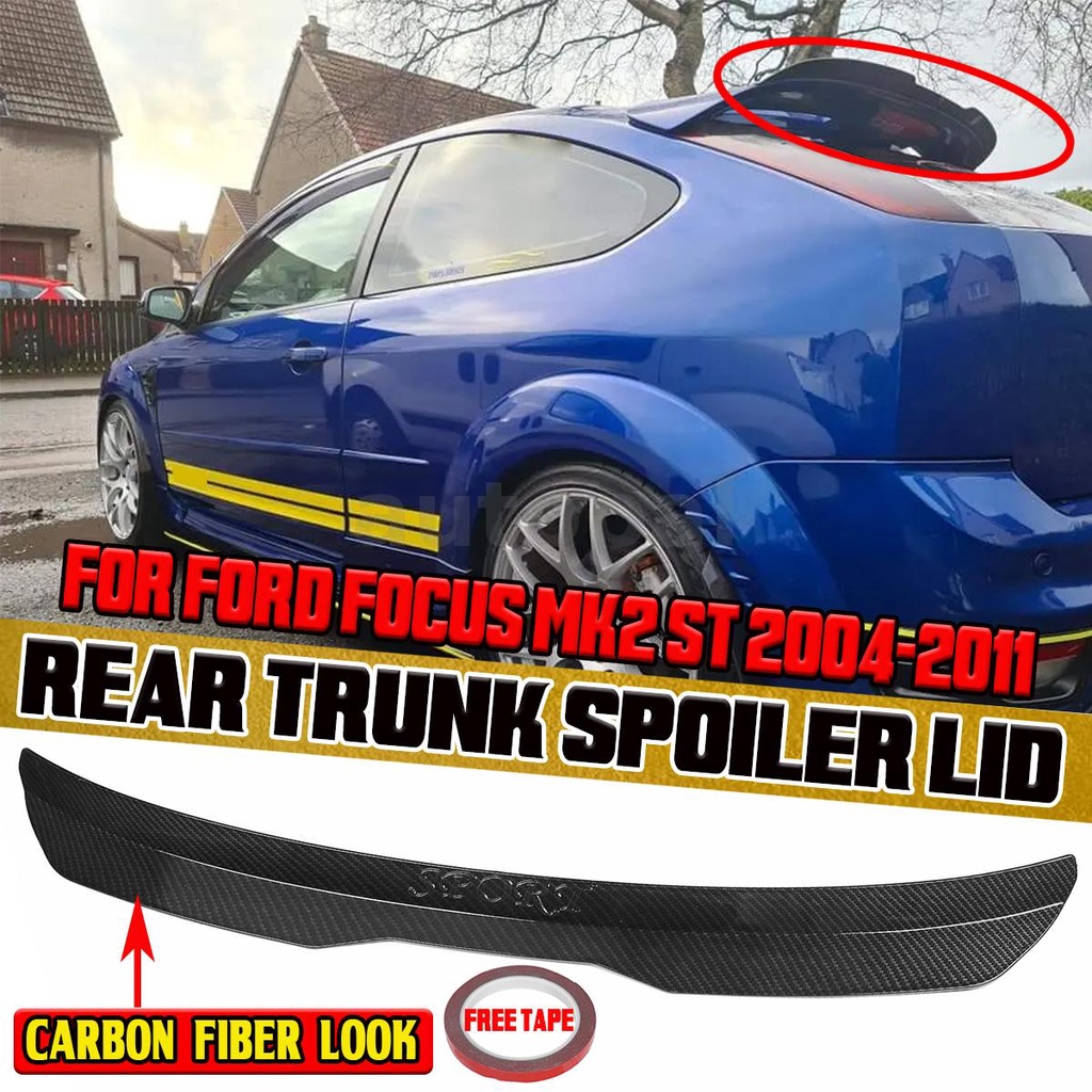 Rear Trunk Window Roof Spoiler Carbon Fiber FOR FORD FOCUS MK2 MK II ST ...