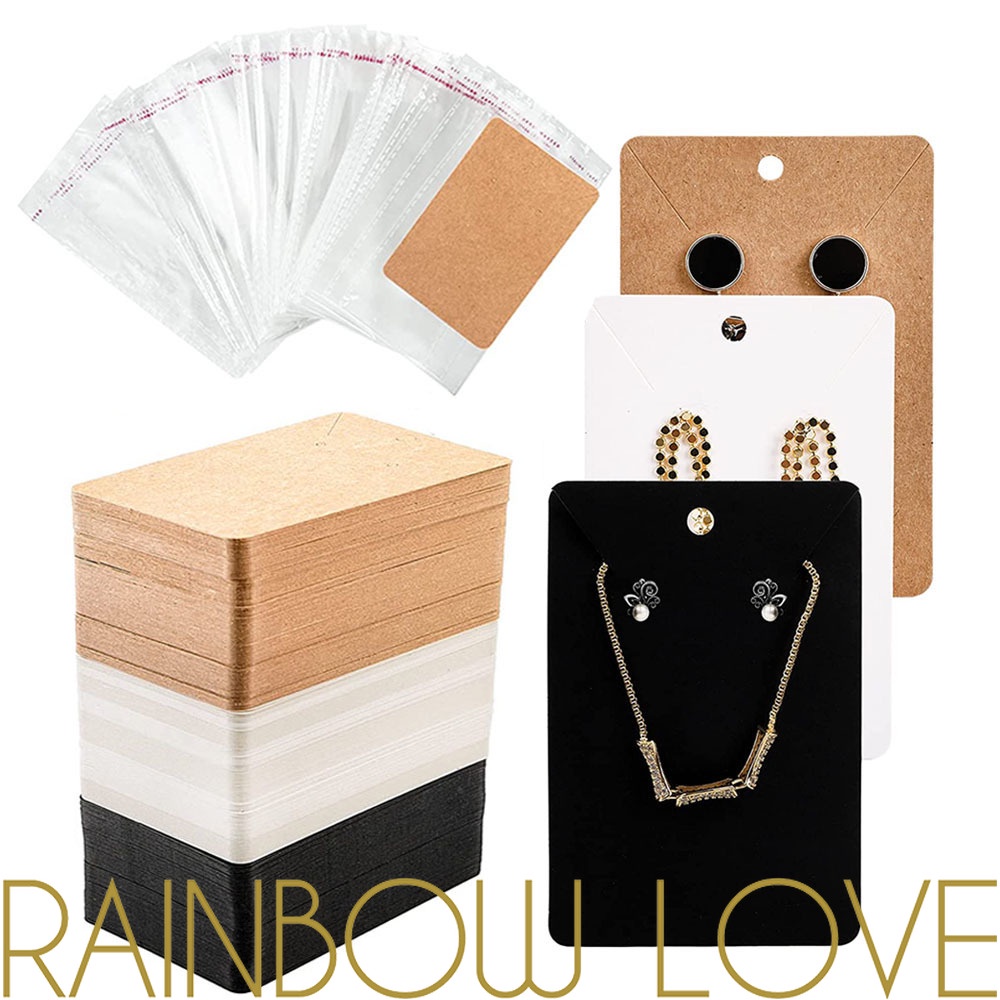 50 Piezas De Cartón De Papel Kraft Para Collares , Pendientes/Joyas ...