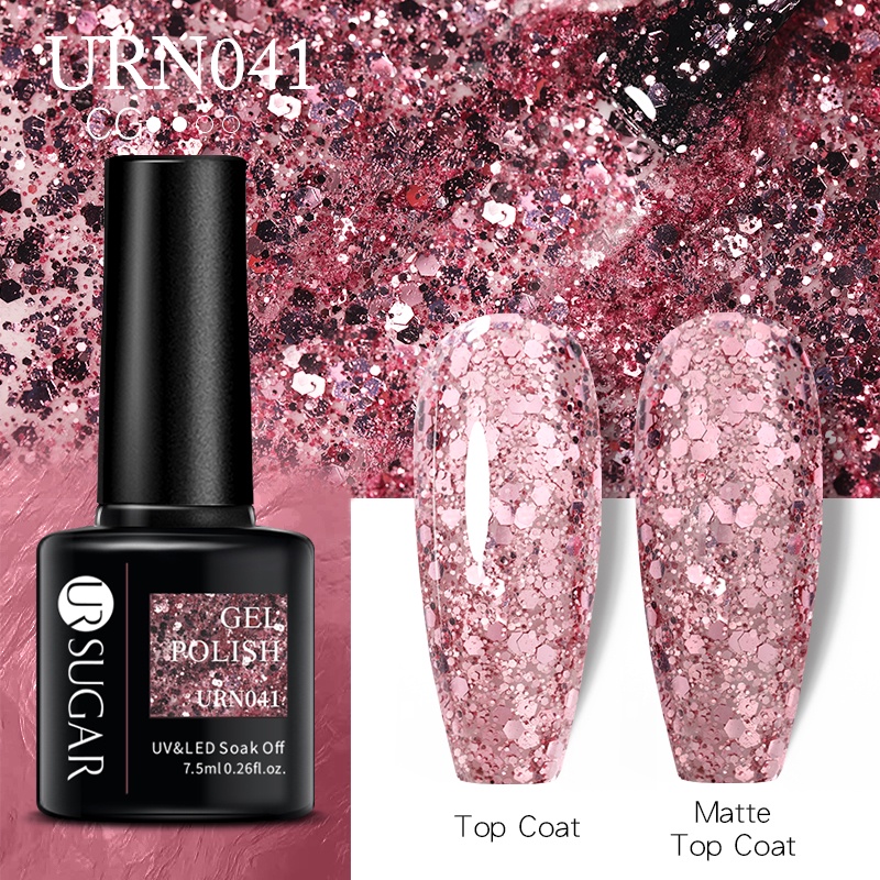 UR SUGAR 7,5 ml Bling Lentejuelas UV Gel Poliah De Uñas Brillante De ...