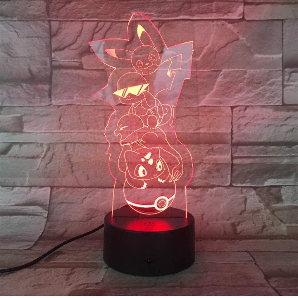 Figuras anime Luces led Ash Ketchum Pokémon Lámpara de noche 3D para ...