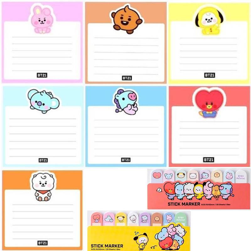 8 Estilos KPOP BTS BT21 Lindo Bloc De Notas De Dibujos Animados ...