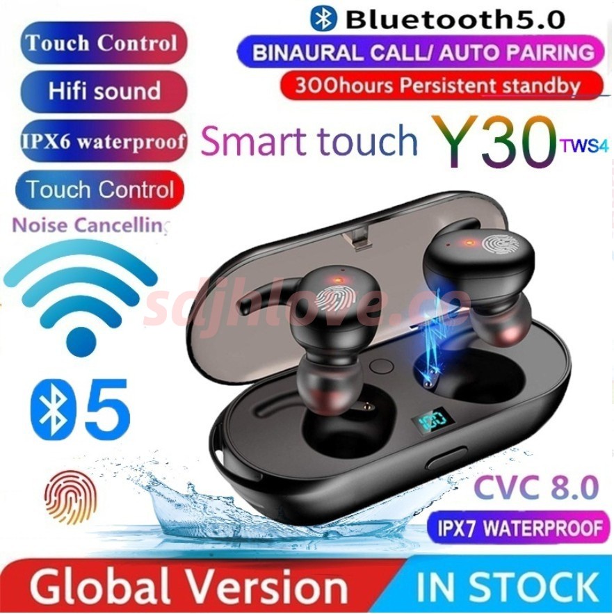 Y30 audífonos inalámbricos Bluetooth 5.0 TWS a prueba de agua 2200mAh con cancelación de ruido ...