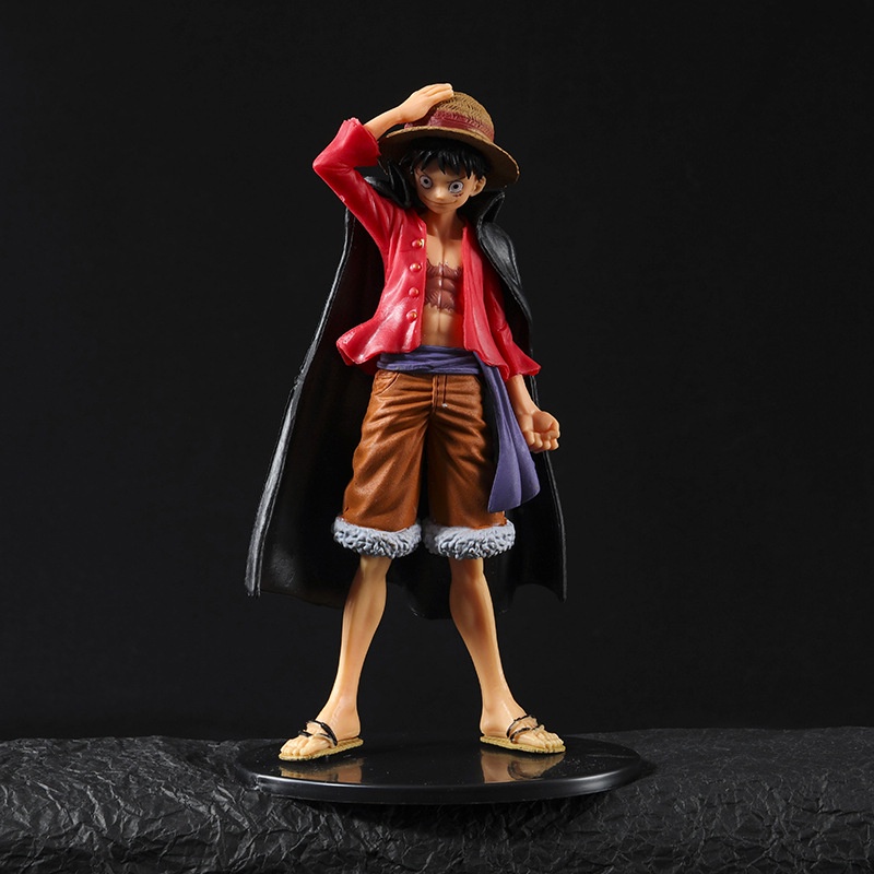 16CM Anime ONE PIECE Monkey D Luffy Black cape Figura PVC Modelo ...