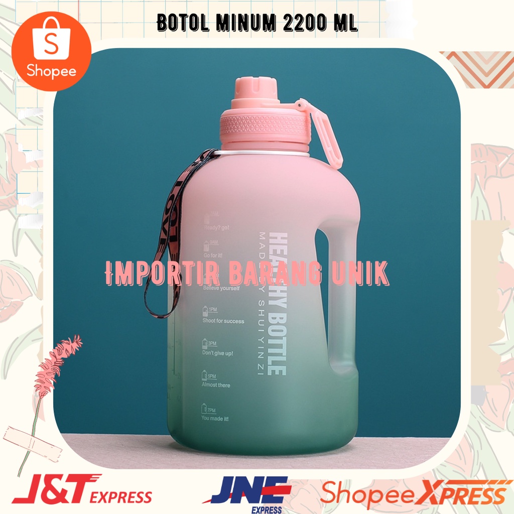 Imb-Botella Para Beber Con Gradación De Color De 2200ml/Viral Jumbo De 2,2 Litros Deportiva ...
