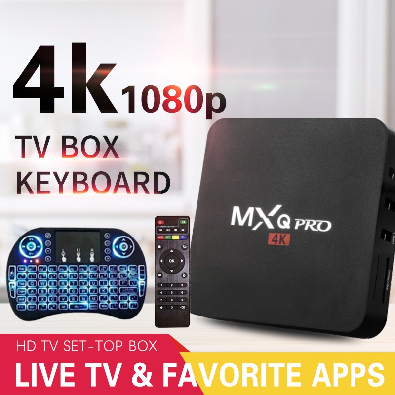 Caja De TV Inteligente mxq pro tv box 4k 5g Android Ultra HD + I8 Mini ...