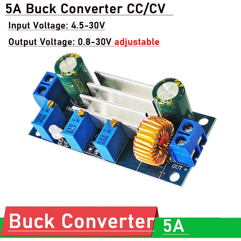 5A DC Buck Convertidor Constante/Voltaje CC/CV 3.3V 5V 12V 15V 19V 24V Regulador Potencia Coche ...