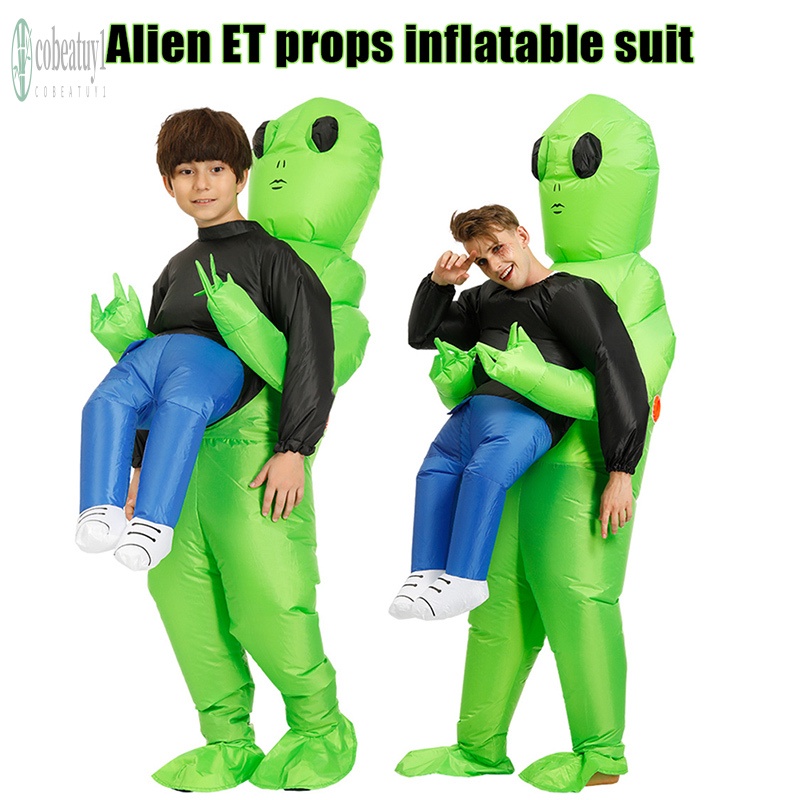 Alien Verde Llevando Disfraz Humano Inflable Divertido Golpe Traje ...