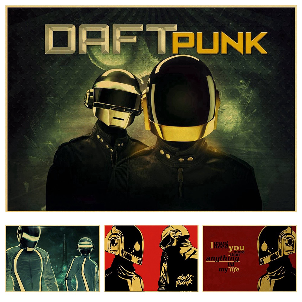 The Daft Punk rock music band Poster high quality printed painting ...
