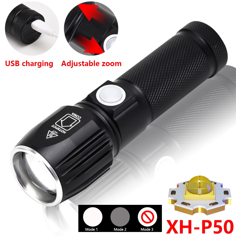 Quad Core P50 LED Linterna Mini Potente Antorcha De Camping USB ...