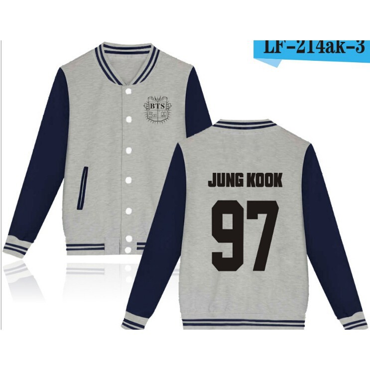 BTS 97 Jung Kook Baseball Bomper Chaqueta Abrigo Para Hombres Y Mujeres ...
