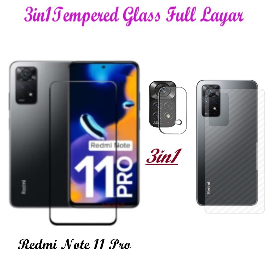 LAYAR 3en1 Cristal Templado Pantalla Completa Xiaomi Redmi Note 11 Pro 5G + 5G Lente De Vidrio ...