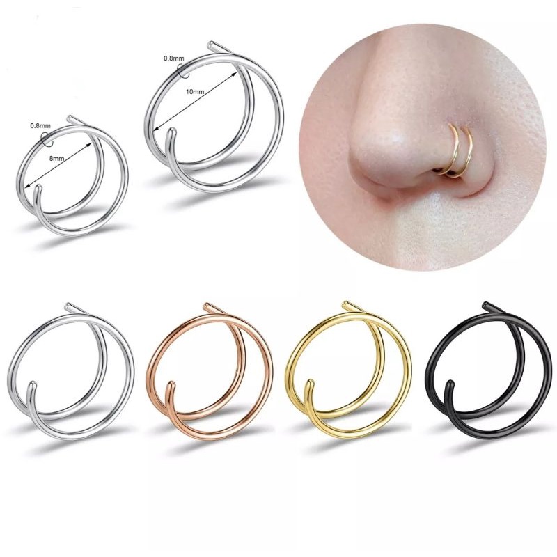 Aro Piercing Nariz Doble