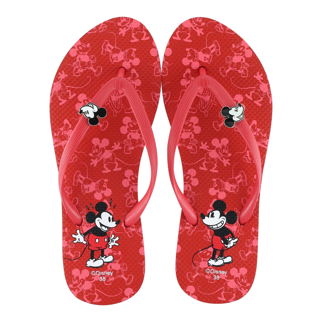 MERAH Ando x Disney Mickey Mouse Collab MKMS 45 Rojo-Chanclas De Mujer ...