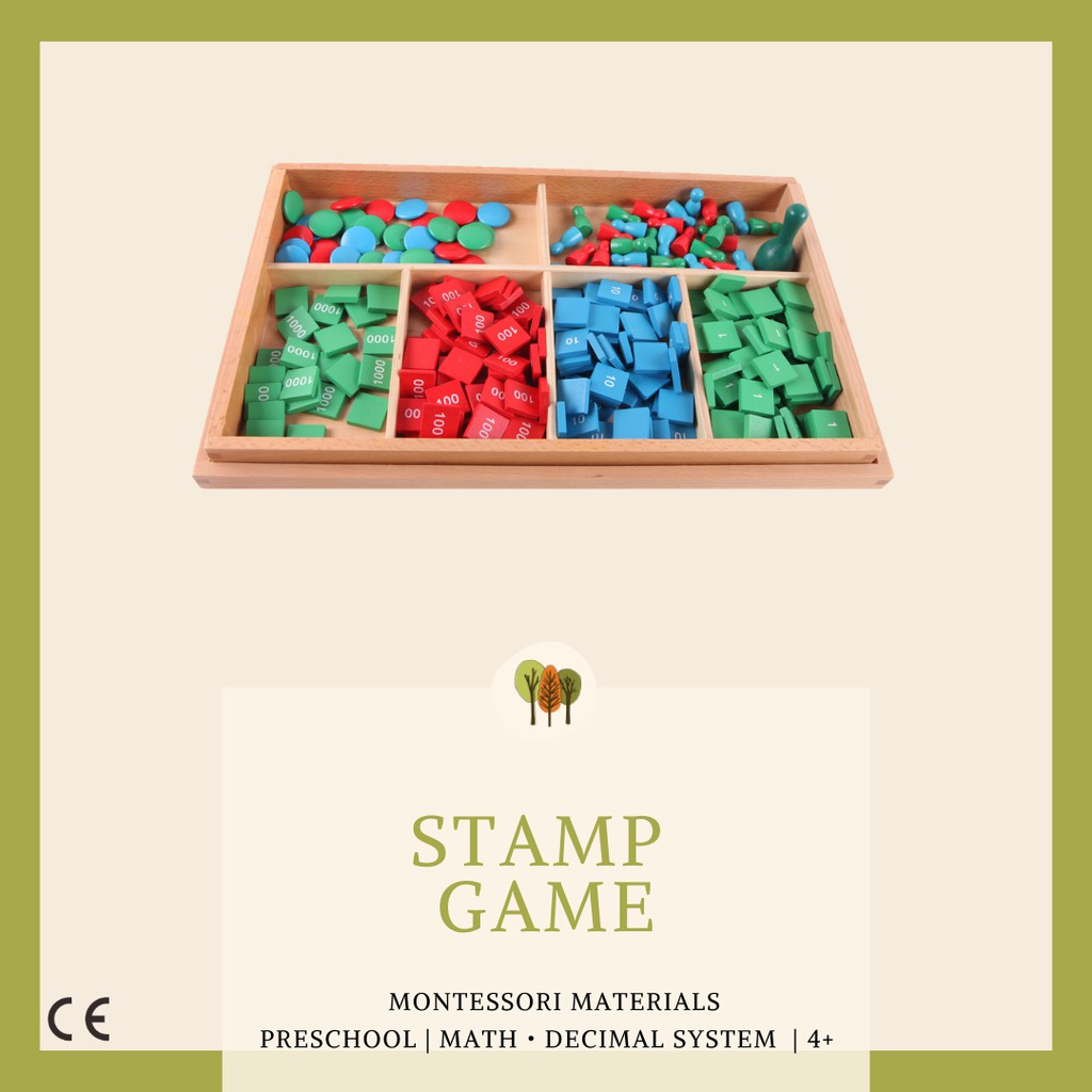 Montessori juego de sellos preescolares • sistema Decimal de ...