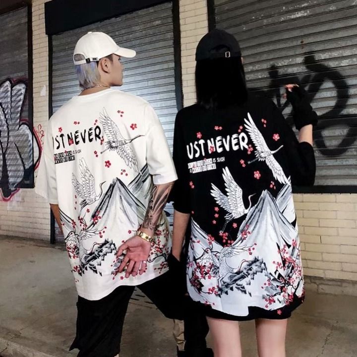 Conjunto De Pareja Más Tamaño S-2XL Hip Hop Verano Oversize Impreso ...