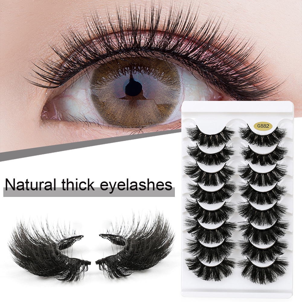 8 Pares De Pestañas Postizas Naturales 3D Esponjosas Extensiones Suaves ...