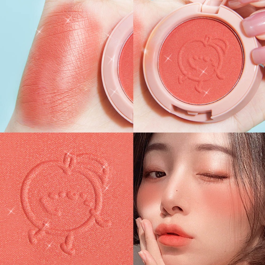 Paleta De Maquillaje De 6 Colores Colorete En Polvo Rojo Rouge Tinte ...