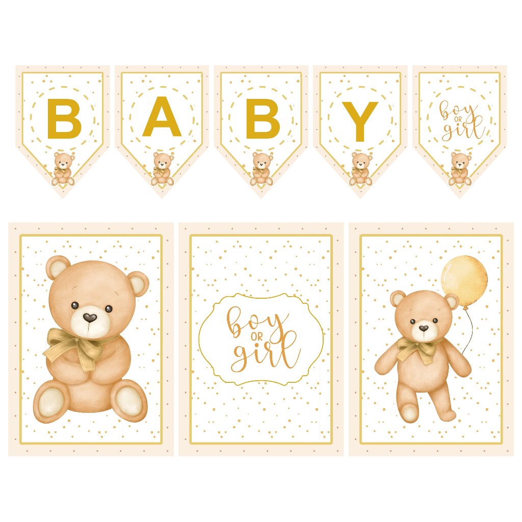 Kit De Banderín Y Cómic A4-Oso Dorado | Shopee Colombia