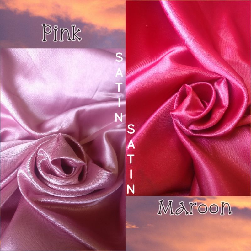 ¡Clearence! Maroon - Material de satén rosa no es una tela de seda de ...