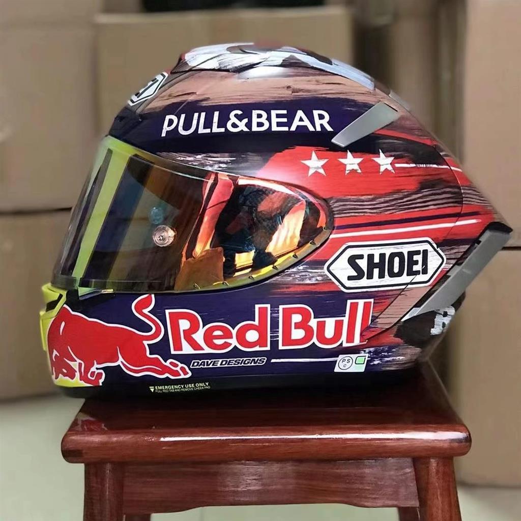Listo stock Nuevo SHOEI X14 Casco De Moto De Cara Completa X14 Red Bull ...