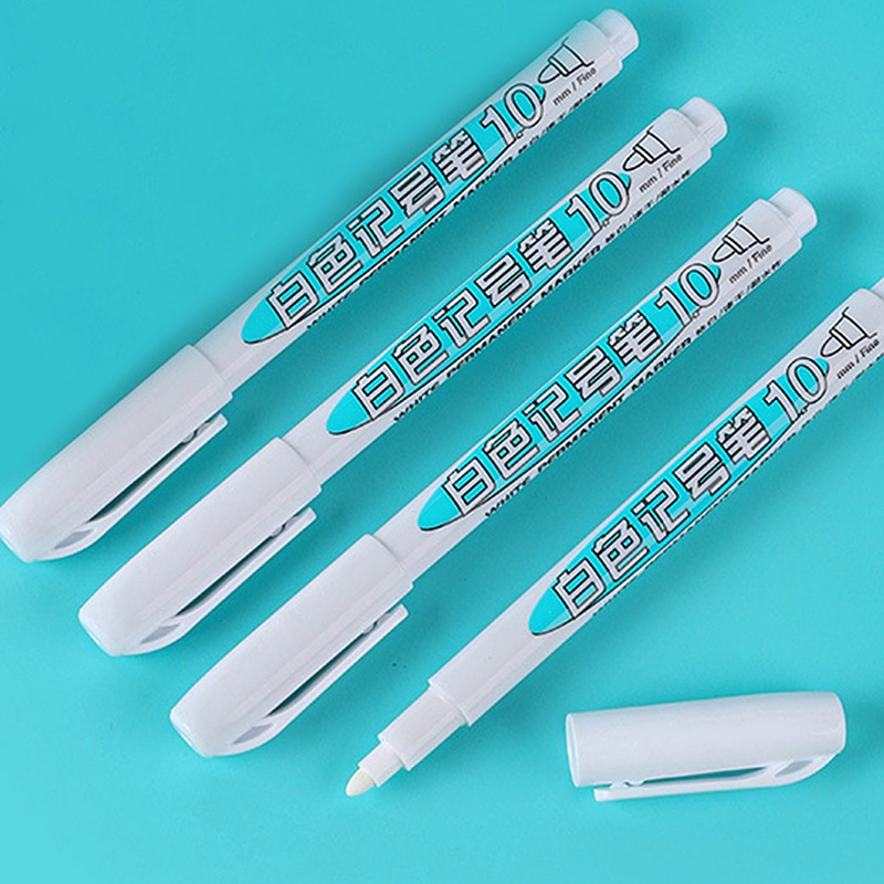 3 Pzs Rotulador Permanente Blanco De 1.0mm Para Oficina Escolar De ...