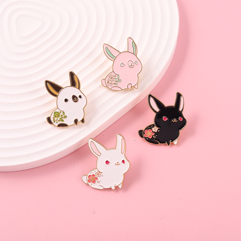 4 Estilos Lindo Conejo Solapa Pin De Dibujos Animados Animal Esmalte ...